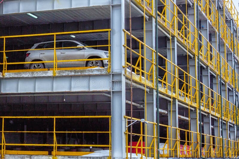 Multi Levels Parking Lot Building Stock Image - Image of architecture ...
