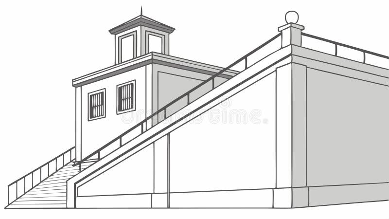 Multi-Level Building with Stairs, Vector Design Generative AI Stock ...