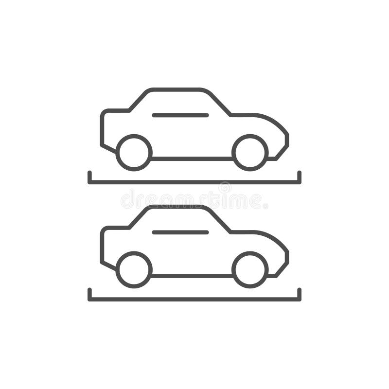 Multi-level Car Parking Line Icon Stock Vector - Illustration of ...