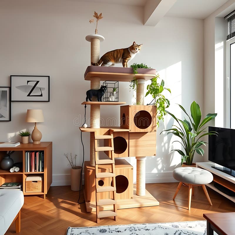 A Multi Level Cat Condo in a Stylish Urban Apartment with a Cat ...