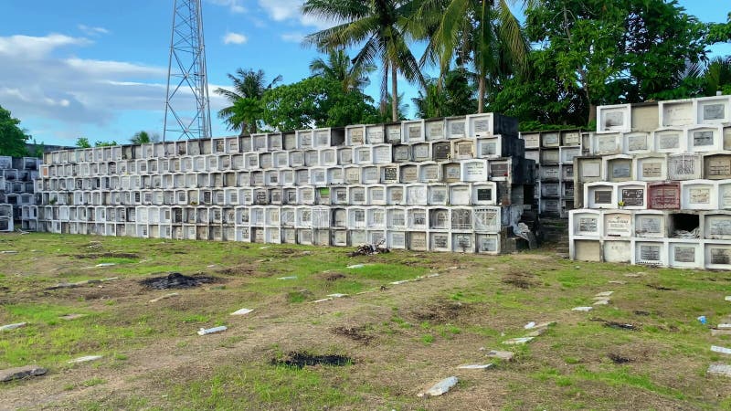 Multi-level Cemetery in the Philippines. Concrete Graves Stock Video ...