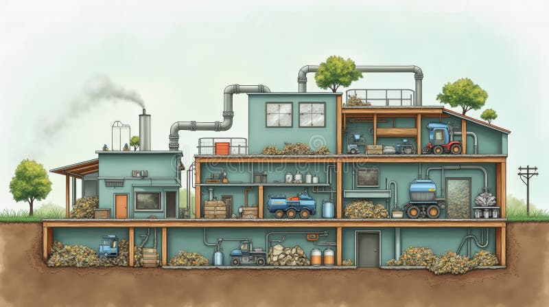 The Multi-level Compost Facility Illustrates Various Stages of Organic ...