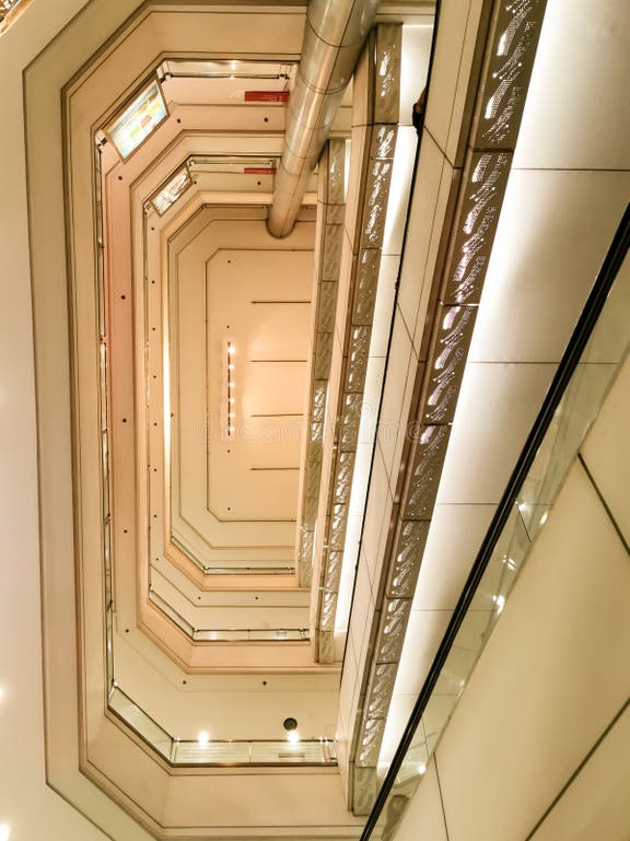 Multi Level Escalator Looking Up Stock Image - Image of property ...