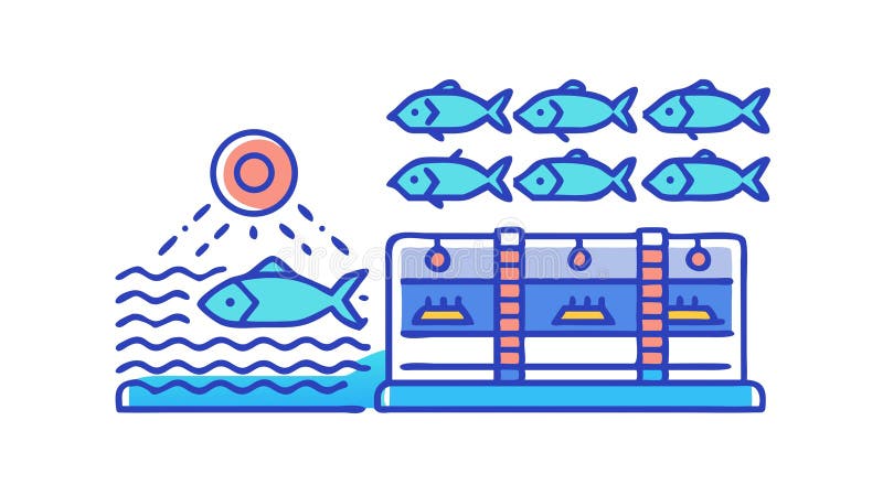 Multi-Level Fish Farm, Vertical Aquaculture, Vector Design Generative ...