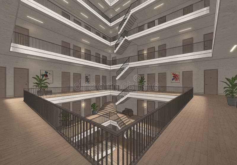 Interior Building Corridors Stock Illustrations – 579 Interior Building ...