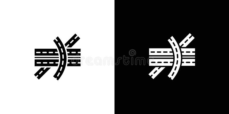 Multi Level Junction Icon Black Line Art Vector Stock Vector ...