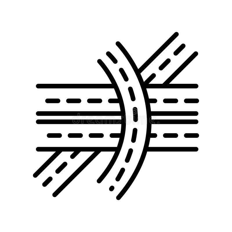 Multi Level Junction Icon Linear Logo Mark in Black and White Stock ...