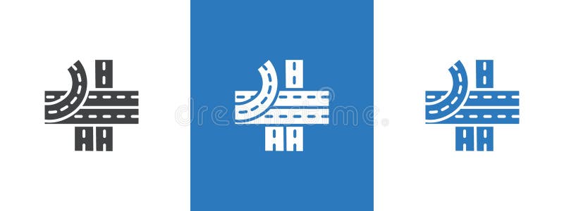 Multi Level Junction Icon Black Line Art Vector Logo Set Stock Vector ...