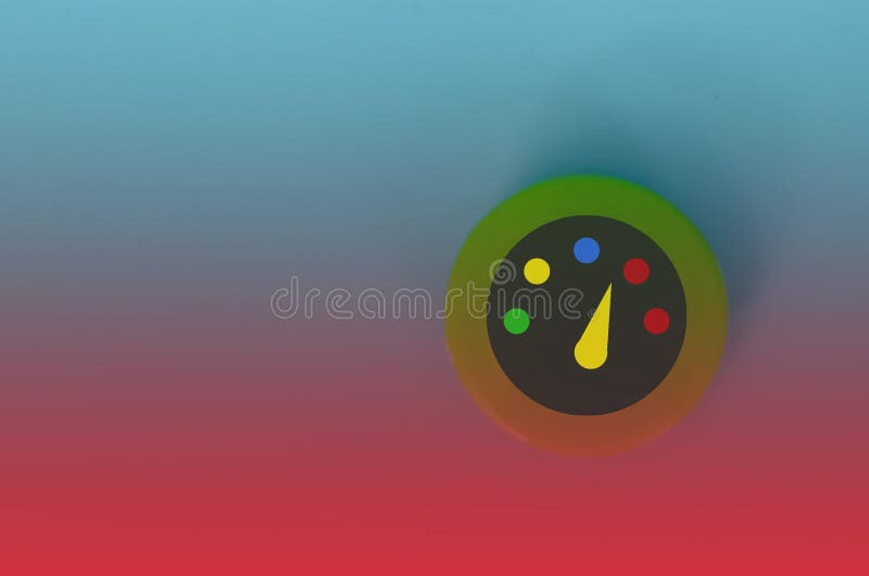 Multi-Level Measurement Dial on Striking Blue-to-Red Gradient Stock ...