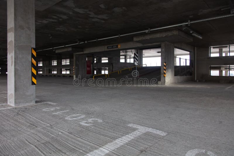 Multi-level Parking with Bright Markings in the Daytime with Empty ...