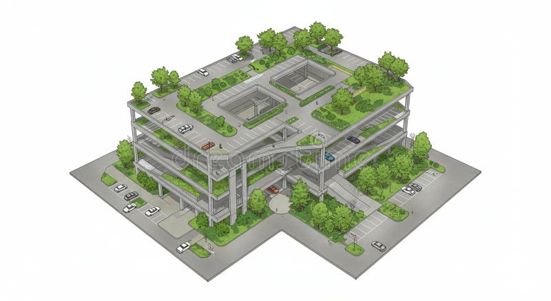 Multi-level Parking Structure with Integrated Greenery. the Design ...