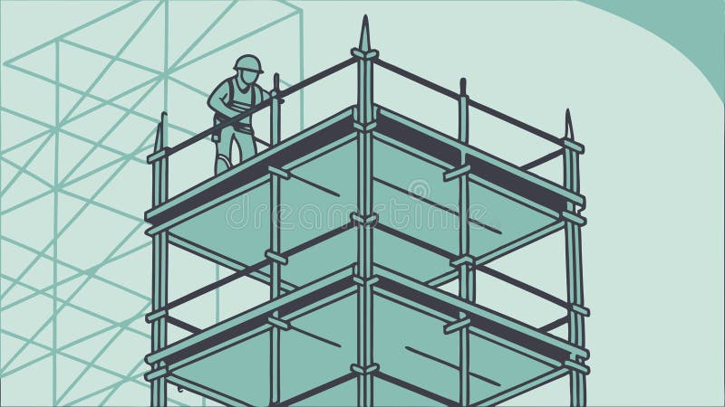 MultiLevel Scaffolding with Worker, Vector Design Generative AI Stock ...