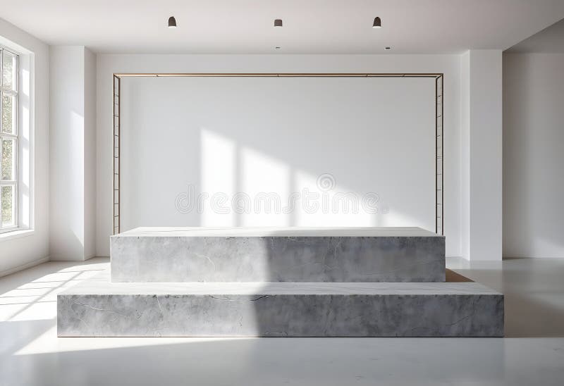 Multi-Level Stepped White Product Stage Stock Illustration ...