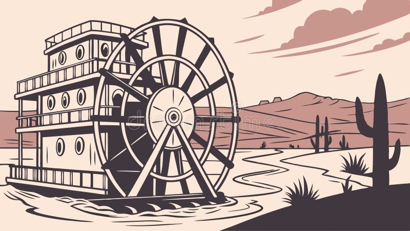 Multi-Level Water Wheel Building Vector Illustration, Vector Design ...