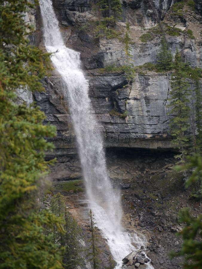 Multi-level Waterfall in Jasper National Park Stock Image - Image of ...