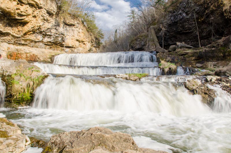 Multi level waterfall stock image. Image of waterfalls - 81743447