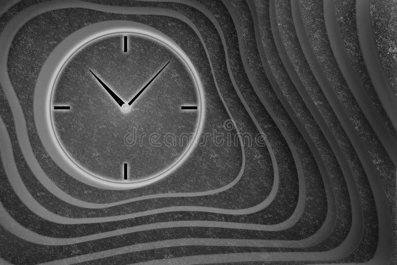 Multi-level Wavy Lines Form into Clock Face Stock Illustration ...