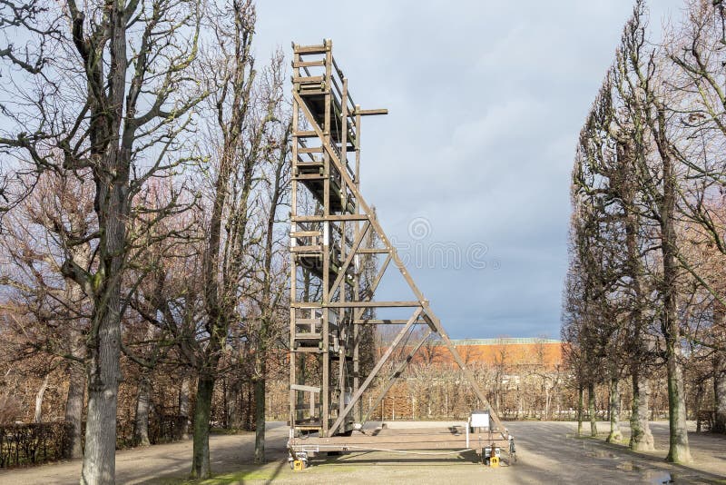 Multi-level Wooden Structure for Pruning Branches of Tall Trees in the ...