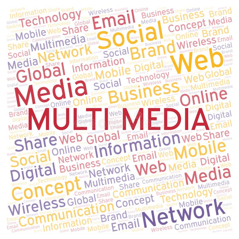 Multi Media Art word cloud stock illustration. Illustration of text ...