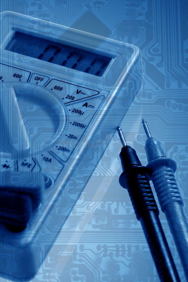 Multi Meter with Circuit Board Abstract Stock Image - Image of meter ...