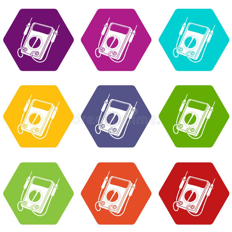 Multi Meter Icons Set 9 Vector Stock Vector - Illustration of display ...