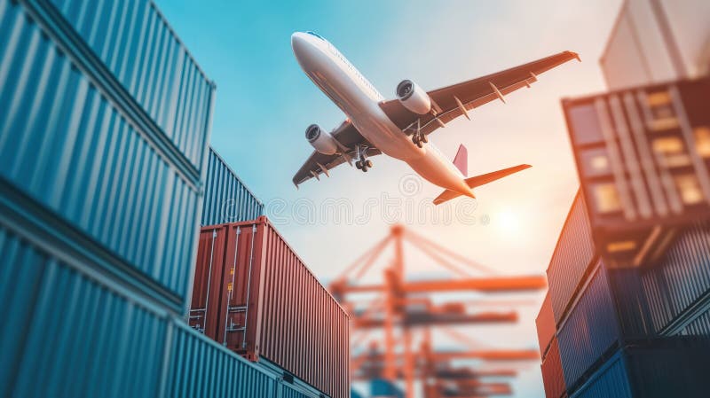 Multi Modal Freight Transportation System Displaying Cargo Container ...