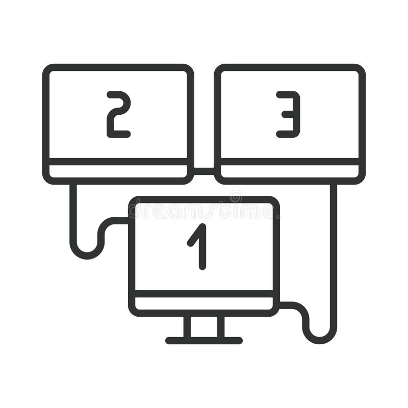 Multi Monitor, Icon in Line Design. Multi Monitor, Dual Screen, Extended Display, Computer ...