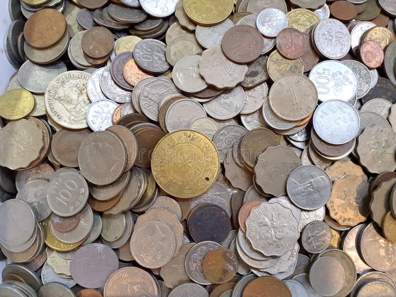 Multi National Coins stock image. Image of white, finance - 267015157