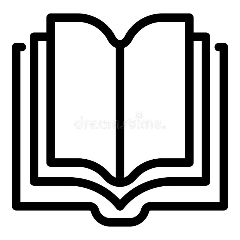 Multi Page Book Icon, Outline Style Stock Vector - Illustration of ...