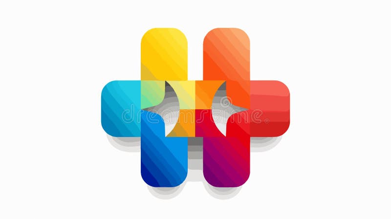 Colored Plus Symbol, Plus, Cross Icon with 3d Effect. Stock Vector ...