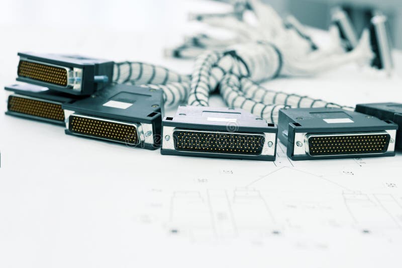 A Bundle of Cable Harnesses Lies on the Table. Stock Photo - Image of ...