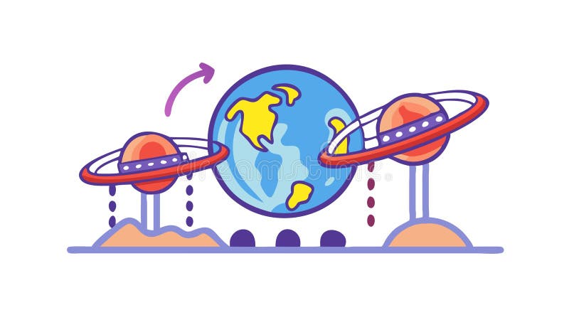 Multi-Planet System, Cosmic Alignment and Planetary Harmony, Vector ...