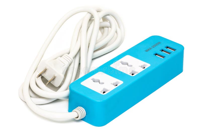 Multi Plug Electrical Power Strip with USB Stock Photo - Image of ...