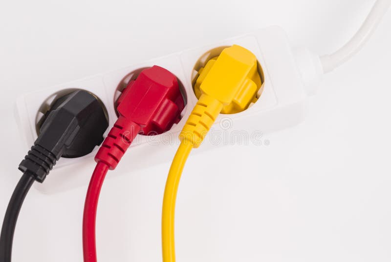 Multi Plug and Power Cables Stock Image - Image of shows, cable: 45615509