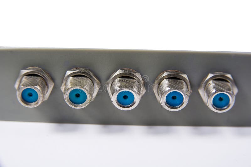Multi plug TV cabel socket stock photo. Image of control - 334024772