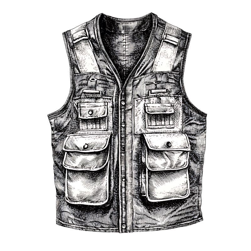 Multi-pocket Utility Vest Illustration Stock Illustration ...