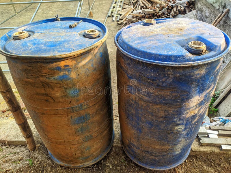 The Multi-purpose Blue Barrel Can Be Used As a Container for Water ...