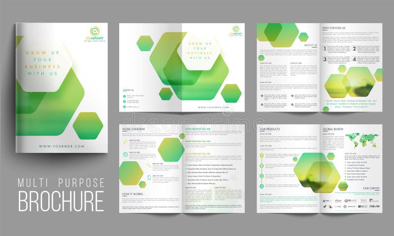 Multi-Purpose Eight Pages Brochure Set. Stock Illustration ...