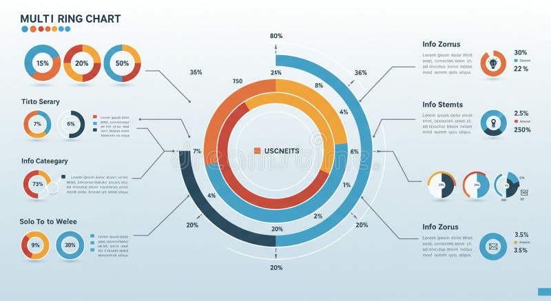 A Multi-ring Chart Features Concentric Circles Representing Various Data Sets. the Stock ...