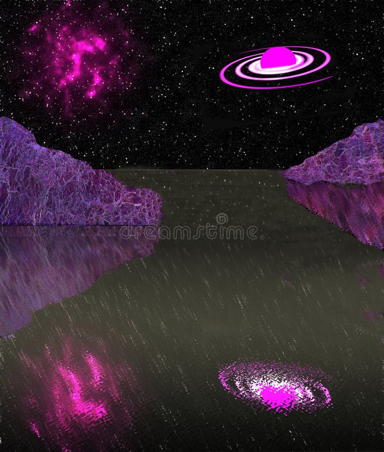 Planet in Celestial Clouds stock illustration. Illustration of heavenly ...