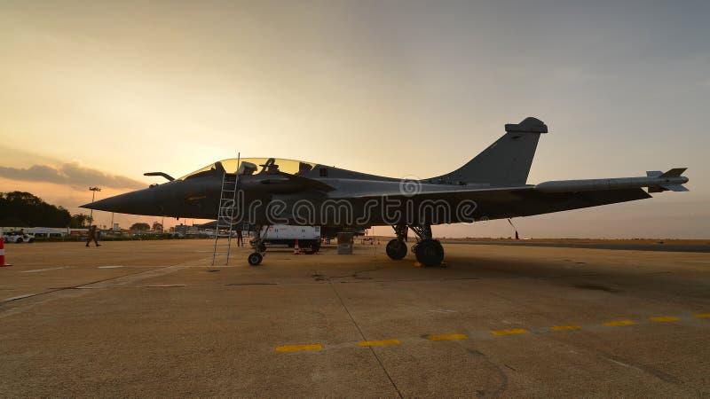 Military Jet Fighter On Runway At Sunset Picture. Image: 88418028
