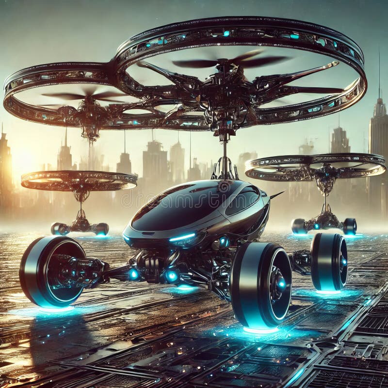 Multi Rotor Flying Cars with Multiple Rotors for Stability and M Stock ...