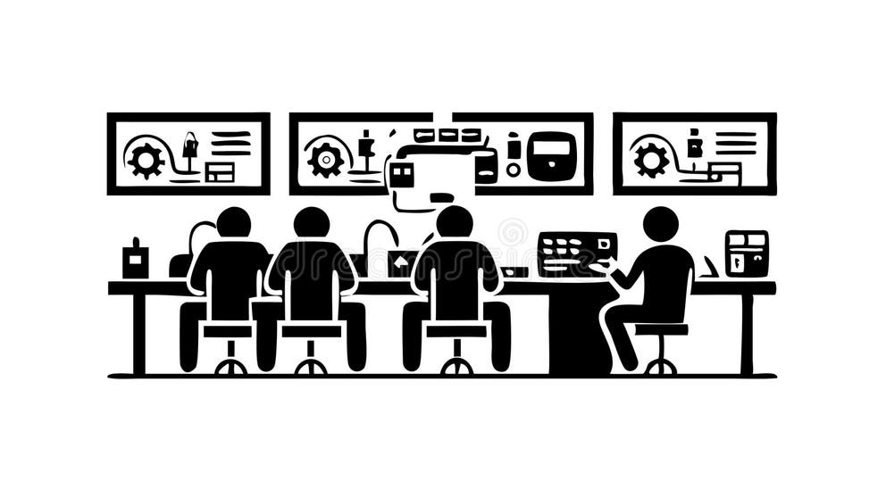 Multi-Screen Security, Advanced Surveillance Hub, Vector Design ...