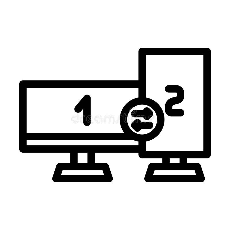 Multi Screen Streaming Setup Gaming Pc Line Icon Vector Illustration ...