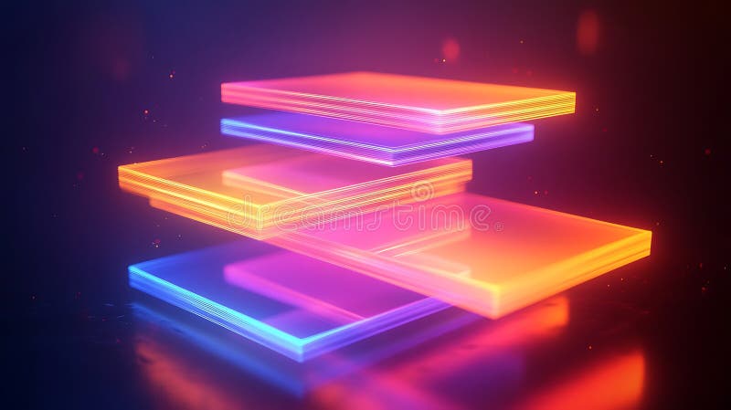Multi-series Floating Bar Chart with Warm and Cool Neon Stock ...