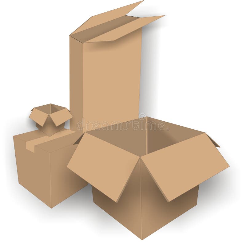 Open cute cardboard box stock vector. Illustration of express - 7300633
