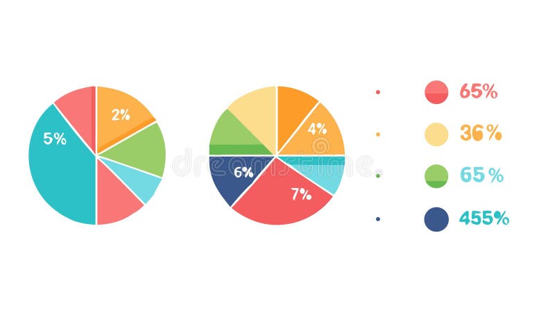 Multi-Slice Pie Chart - Data Distribution & Percentages, Vector Design Generative AI Stock ...