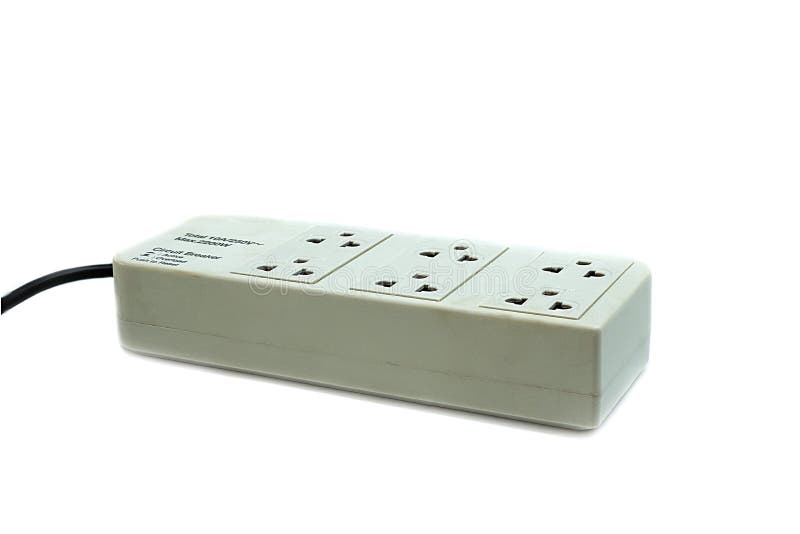 Multi Socket with Connected Power Strip with a Bunch of Plugs Stock ...