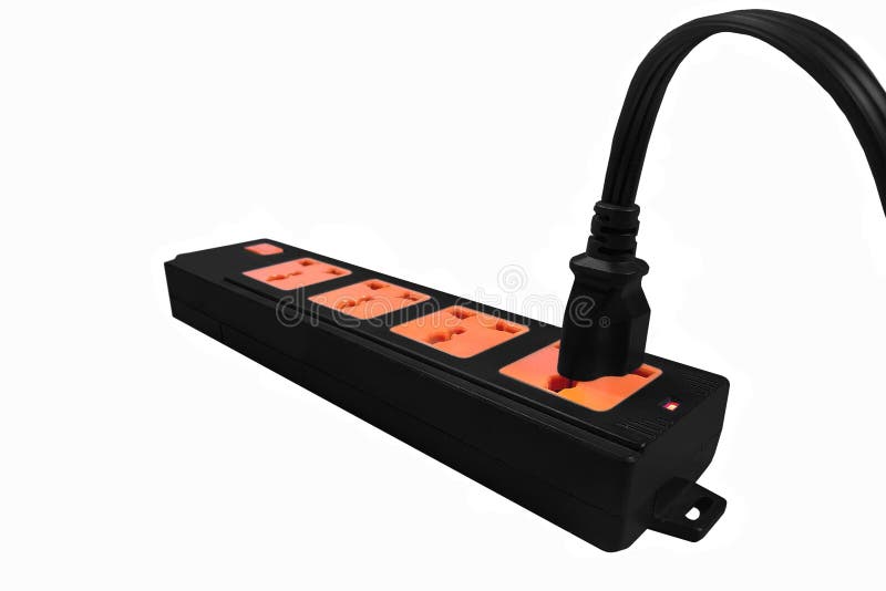 Multi-socket Power Strip with a Plugs on it Stock Photo - Image of ...