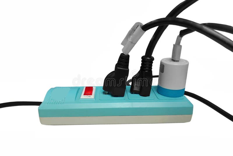 Multi-socket Power Strip with a Plugs on it Stock Photo - Image of ...